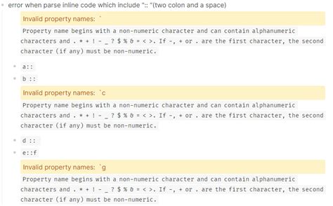 Error When Parse Inline Code Which Include Two Colon And A Space