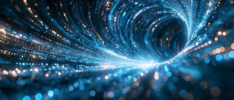 Quantum Data Vortex In Sparkling Blue Concept Quantum Physics Data