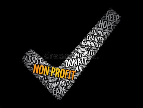 Non Profit Check Mark Word Cloud Social Concept Background Stock Illustration Illustration Of