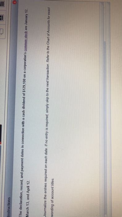 Solved Instruct The Declaration Record And Payment Dates