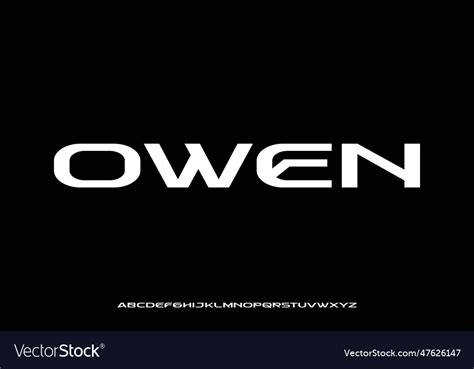 Modern Wide Grotesque Alphabet Display Font Vector Image