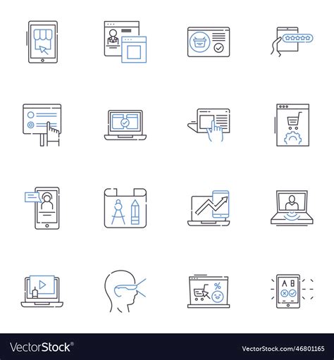 Genetic Algorithms Line Icons Collection Fitness Vector Image