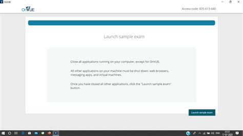 onvue does not launch the exam even all running process was stopped