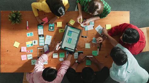 top view of smart developer working together to develop ui design convocation stock video