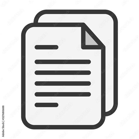 Copy Documents Icon In Line Style Duplicate Files Symbol Illustration For Perfect Mobile And