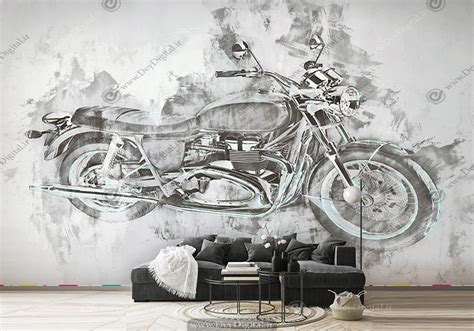قیمت و خرید پوستر دیواری پسرانه طرح موتور سنگین Ba 1140 چاپ دی تولید کننده کاغذ دیواری سه بعدی