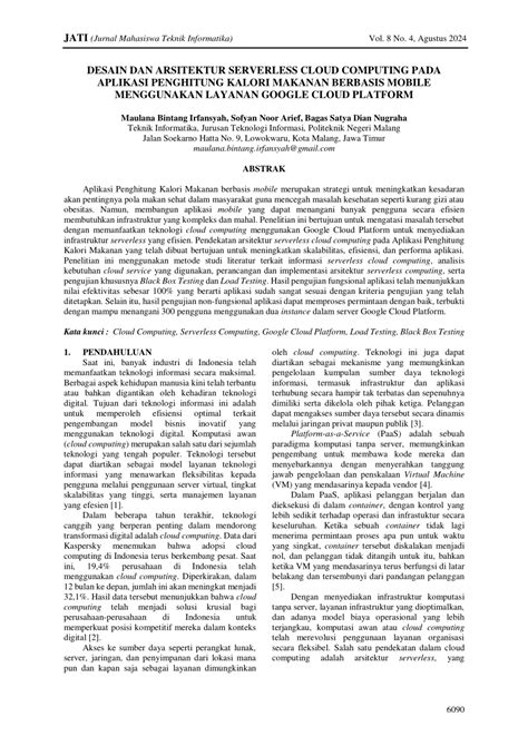 Pdf Desain Dan Arsitektur Serverless Cloud Computing Pada Aplikasi
