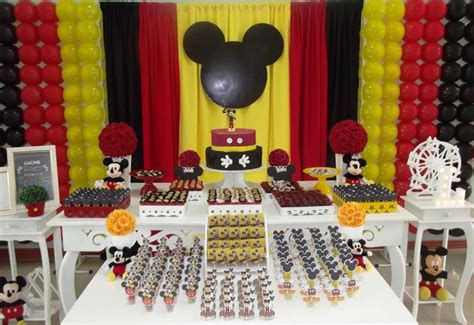 Mickey Mouse Themed Birthday Party With Food And Desserts
