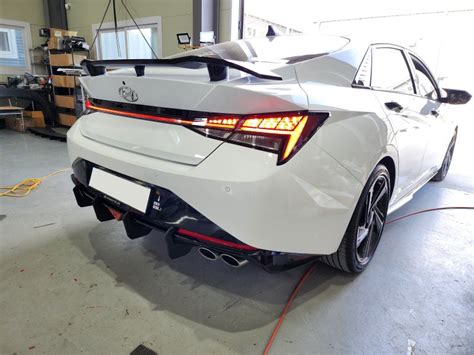 현대 아반떼 N라인 리어디퓨저 연장킷 장착 아반떼 엔라인 에어댐 바디킷 립댐 튜닝 리어댐 디퓨저 디퓨져 연장킷 언파 네이버 블로그