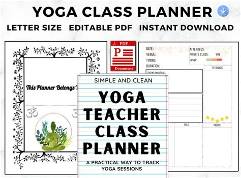 Yoga Teacher Class Planner Printable Bundle Fillable Yoga Sequencing Planner Yoga Class