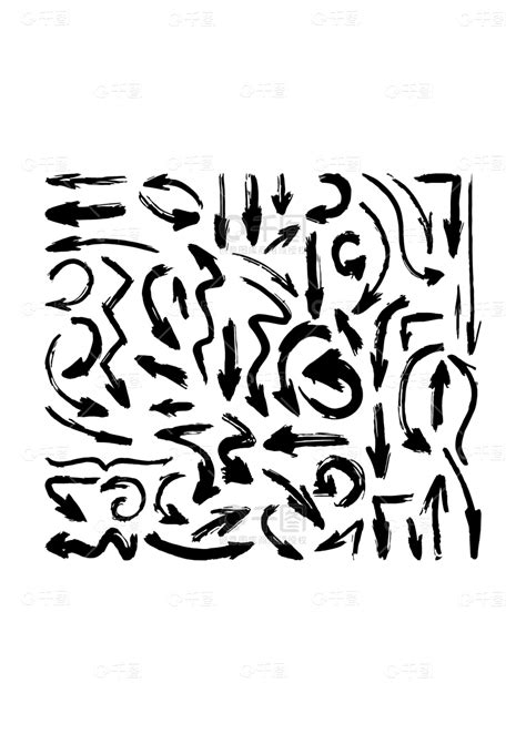 方向免抠元素 笔刷水墨方向箭头 素材免费下载 500像素 Ai格式 编号70258445 千图网