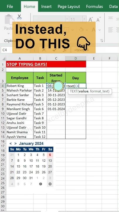 Stop ️ Typing Days 🙅🏻‍♀️ Shorts Exceltips Excel365 Viral
