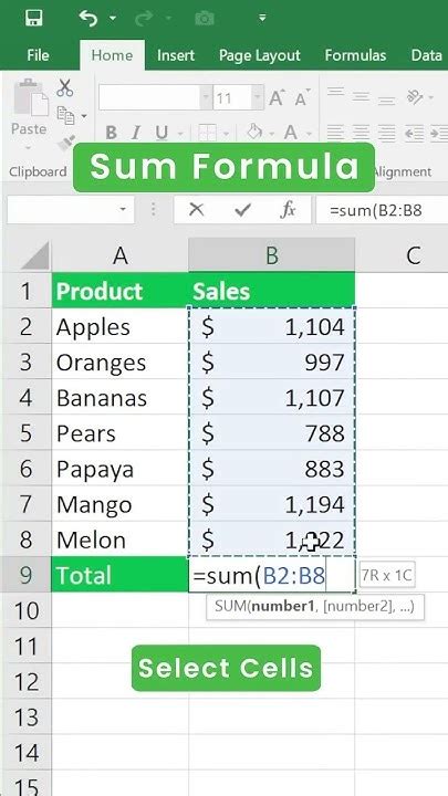Sum Formula In Excel Add Total Values Shorts Excel Excelformulas Spreadsheetmagic Youtube