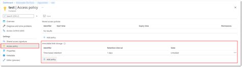 Can We Add An Immutable Policy To An Azure Storage With Premium