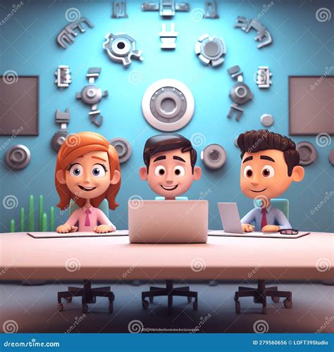 Generative Ai 3d Illustration Cartoon Teamwork Stock Illustration Illustration Of Girl