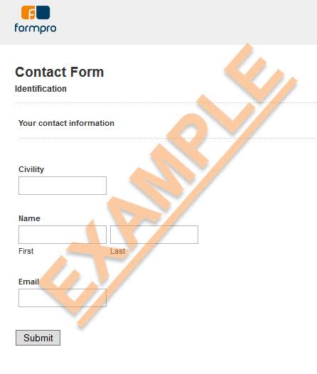 Creating Simple Contact Form With Formpro™ Sample Forms