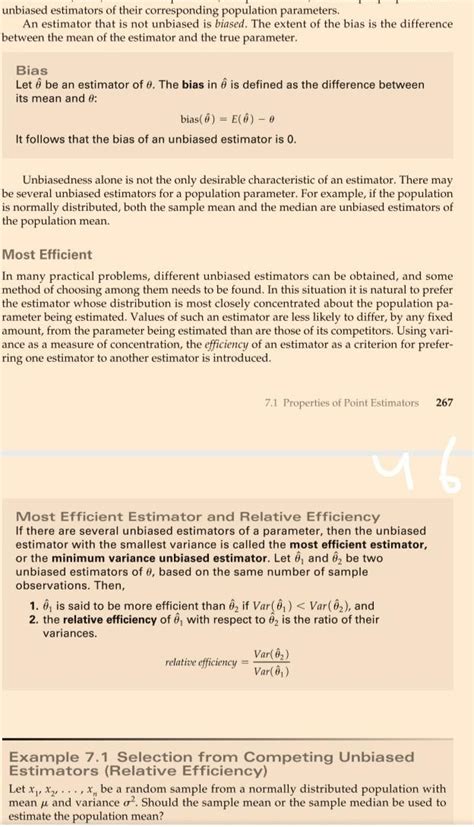 Solved Unbiased Estimators Of Their Corresponding Population