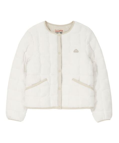 리 여성 크롭 퀼팅 플리스 카라리스 자켓 아이보리 위시버킷