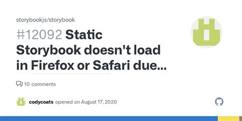 Static Storybook Doesnt Load In Firefox Or Safari Due To `typeerror
