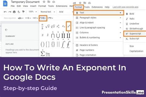 How To Write An Exponent In Google Docs PresentationSkills Me
