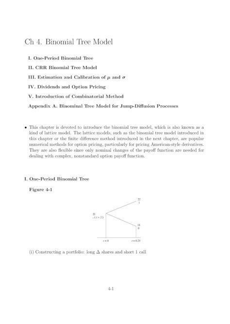Pdf Ch 4 Binomial Tree Model 國立臺灣大學tw~jryanwang