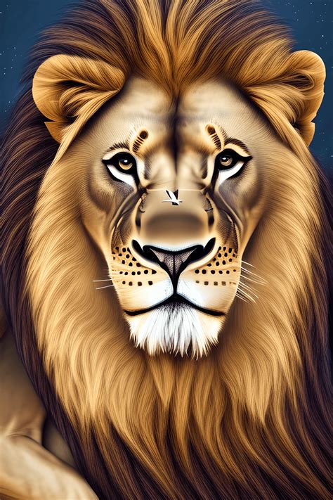 Lion K Cinematic Photo Realistic Beautiful Face Highly Detailed Face Illustration Painting
