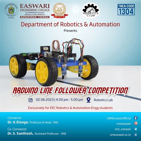 Arduino Line Follower Competition Srm Easwari Engineering College