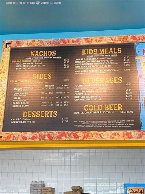 Online Menu Of Rusty Taco Restaurant San Antonio Texas Zmenu