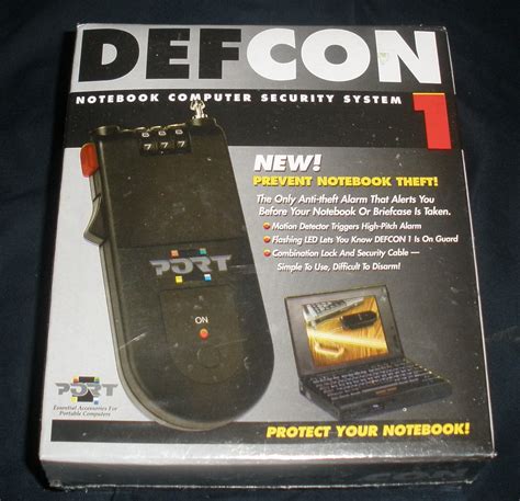 Vintage Defcon 1 Notebook Laptop Computer Security System Lock NEW IN BOX FINE Vintage Parts