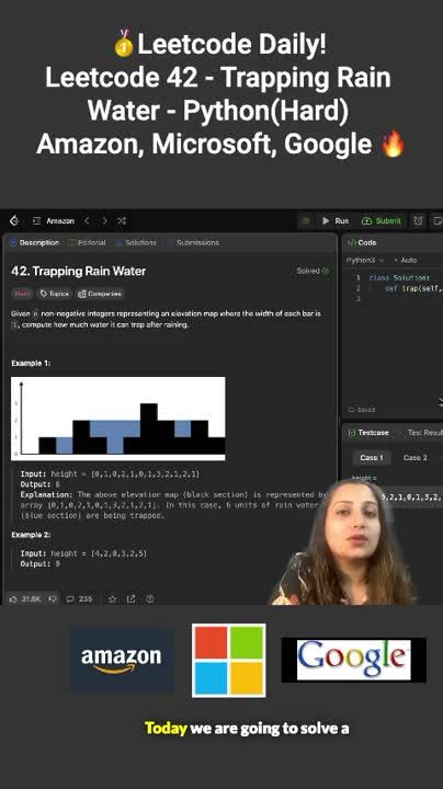 Snigdha Kakkar On Linkedin 🥇leetcode Daily Leetcode 42 Trapping