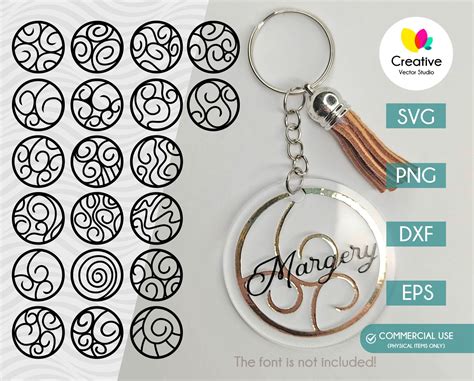 Round Keychain Svg Bundle Creative Vector Studio