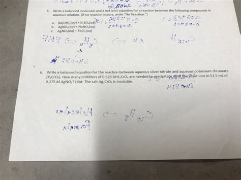 Solved Write A Balanced Molecular And A Net Ionic Equation Chegg