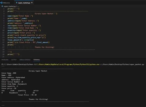 Ankaiah Gajja On Linkedin Task 18 Complete Super Market Bill Generation Mini Project Kiran Sagar