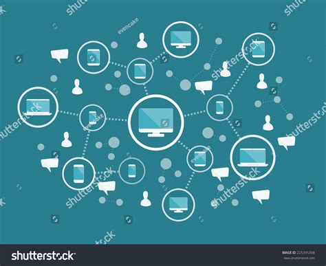 Internet Network Concept Flat Design Web Stock Vector Royalty Free 225395398 Shutterstock