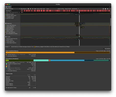 Unity 手册：内存分析器模块参考 Unity 文档