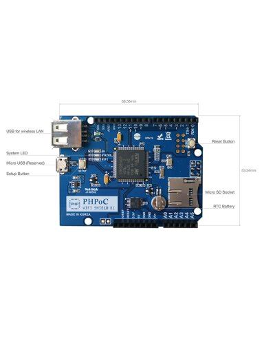 PHPoC WiFi Shield for Arduino Comunicação Arduino PTR005449