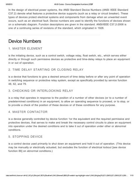 pdf ansi codes device designation numbers eep dokumen tips