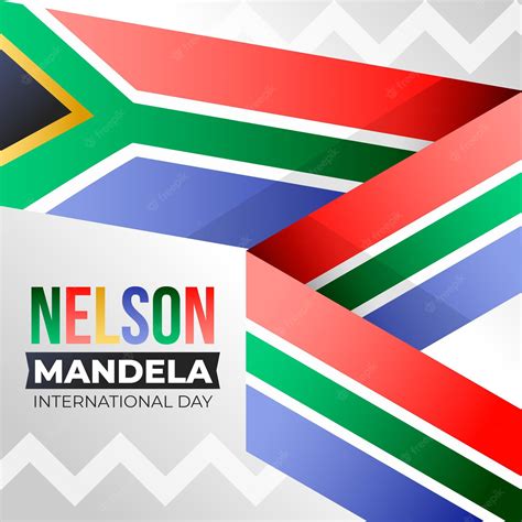 그라디언트 넬슨 만델라 국제 기념일 그림 프리미엄 벡터