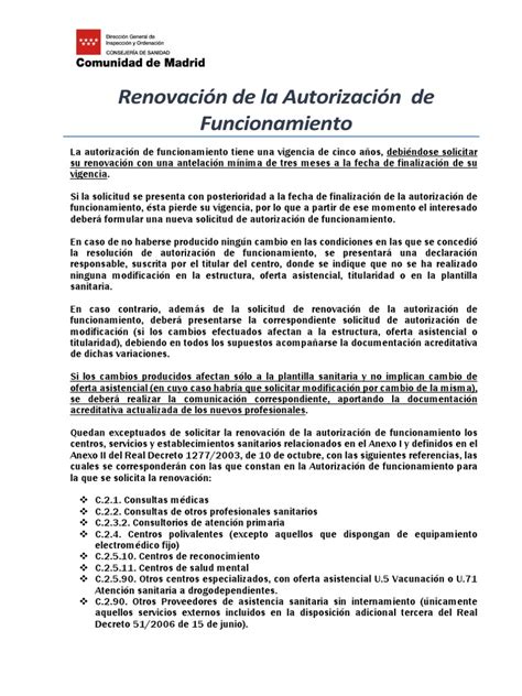 4 Renovación De La Autorización De Funcionamiento Descargar Gratis