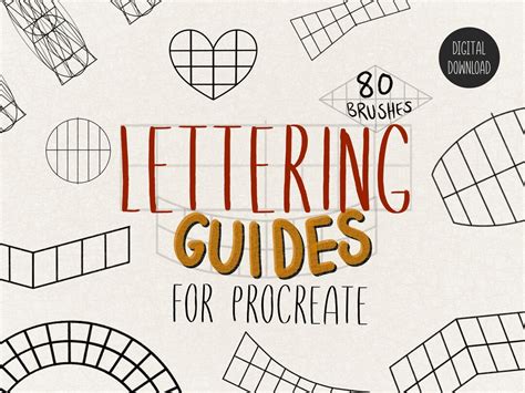 Procreate Lettering Guides Lettering Grids For Procreate 80 Lettering Brushes Included Etsy