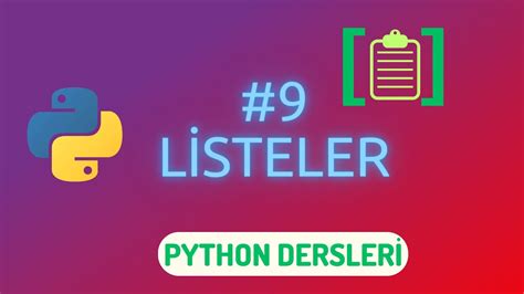 Python Dersleri Listeler YouTube