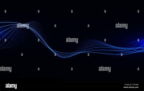 Evolution Of Abstract Sine Waves Over Time Movement Of A Flap Of Blue