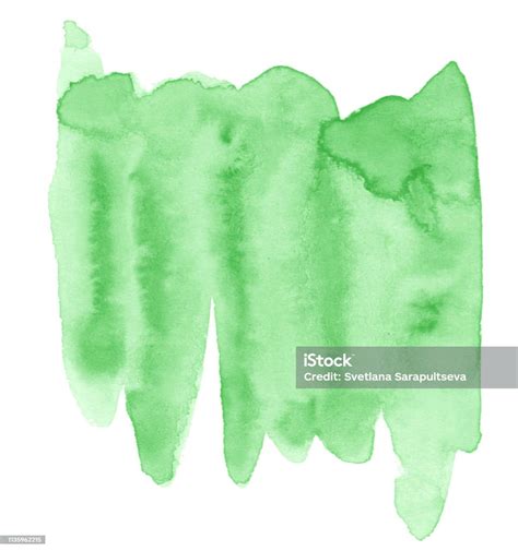 녹색 수채화 손으로 그린 절연 세척 텍스트 디자인에 대 한 흰색 배경에 얼룩 브러쉬에 의해 만들어진 추상적 인 질감 0명에 대한 스톡 사진 및 기타 이미지 Istock