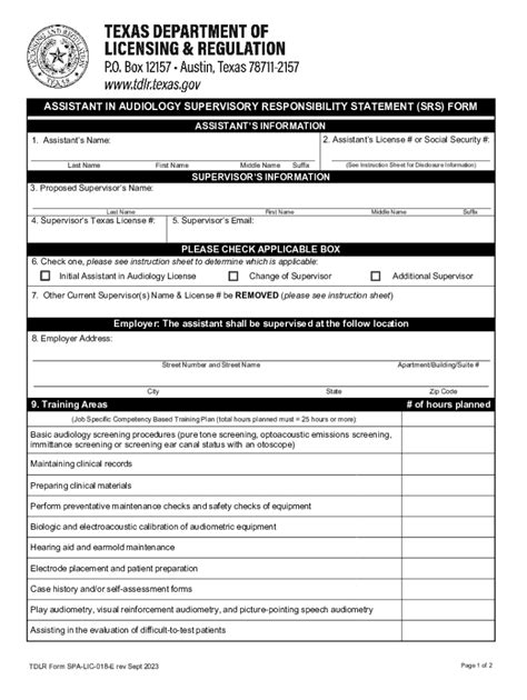 Fillable Online Spa013 Supervisory Responsibility Statement Form Pdf