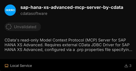 Sap Hana Xs Advanced Mcp Server By C · Lobehub