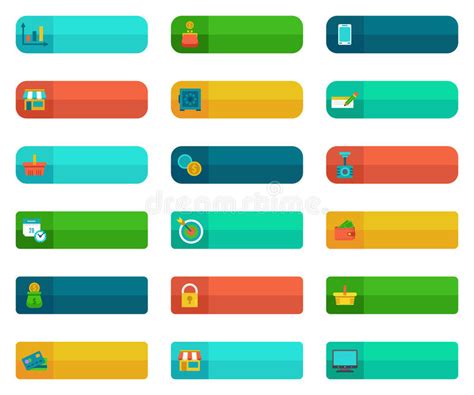 Flat Web Buttons Elements Stock Vector Illustration Of Buttons 15708099