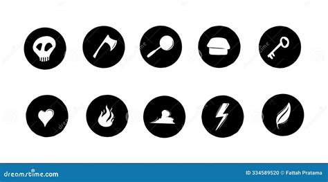 Video Game Icon Poison Rpg Game Icon Set Stock Vector