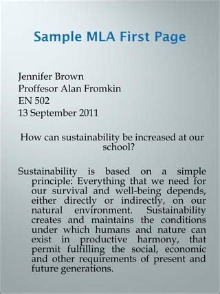 Mla Title Page Step By Step PPT