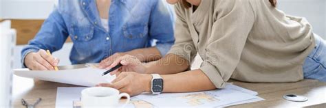 Engineering Construction Concept Two Female Engineers Is Discussing