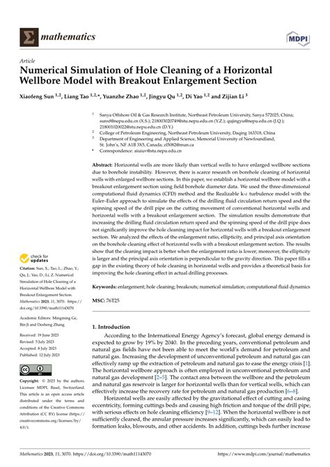 Pdf Numerical Simulation Of Hole Cleaning Of A Horizontal Wellbore
